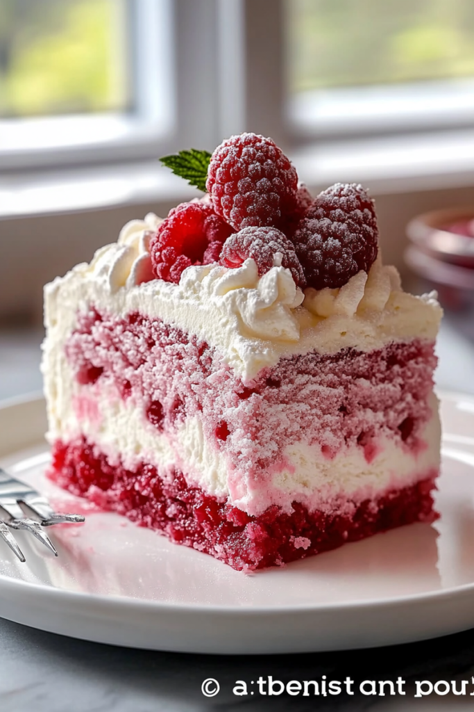 Raspberry Zinger Poke Cake - Hibord