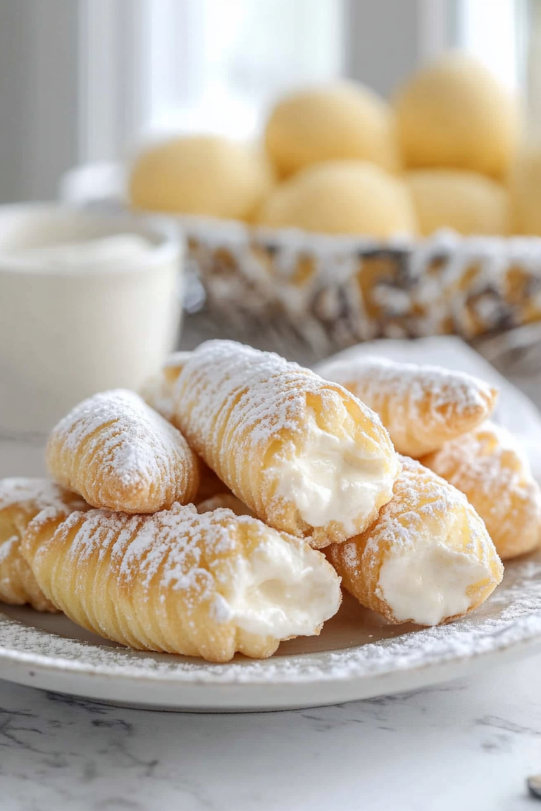 Italian Cannoncini Treats - Flaky Pastry with Custard