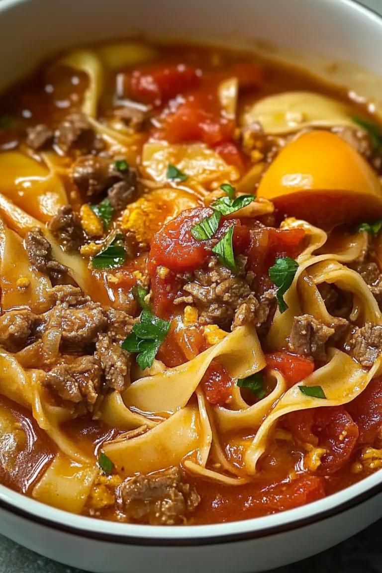 Delicious Beefy Tomato Noodle Delight Recipe - Hibord