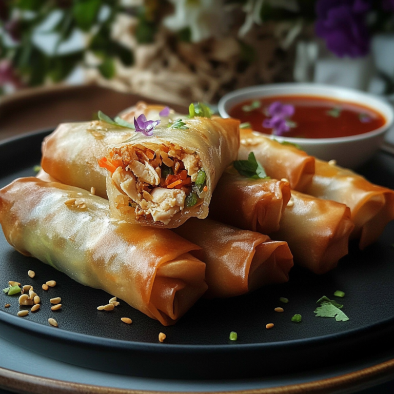 Easy Chicken Spring Rolls Recipe - Hibord