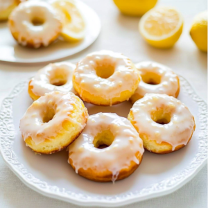 Baked Lemon Donuts with Lemon Glaze - Hibord