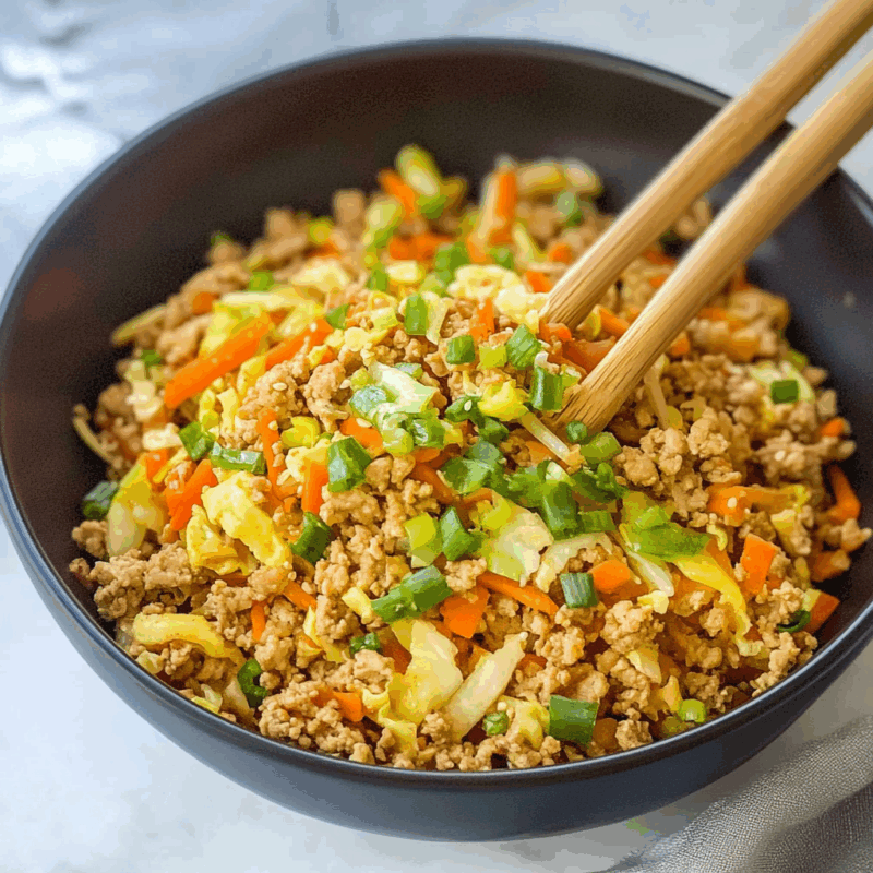 Amazing Ground Turkey Egg Roll in a Bowl - Delicious Delight