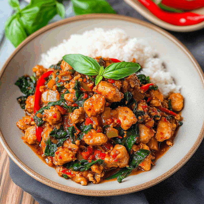 Spicy Thai Basil Chicken - An Amazing Flavor Explosion